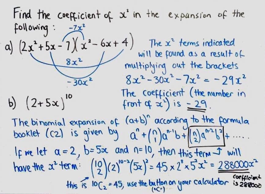 Binomial Expansion Positive Integer Powers Studywell
